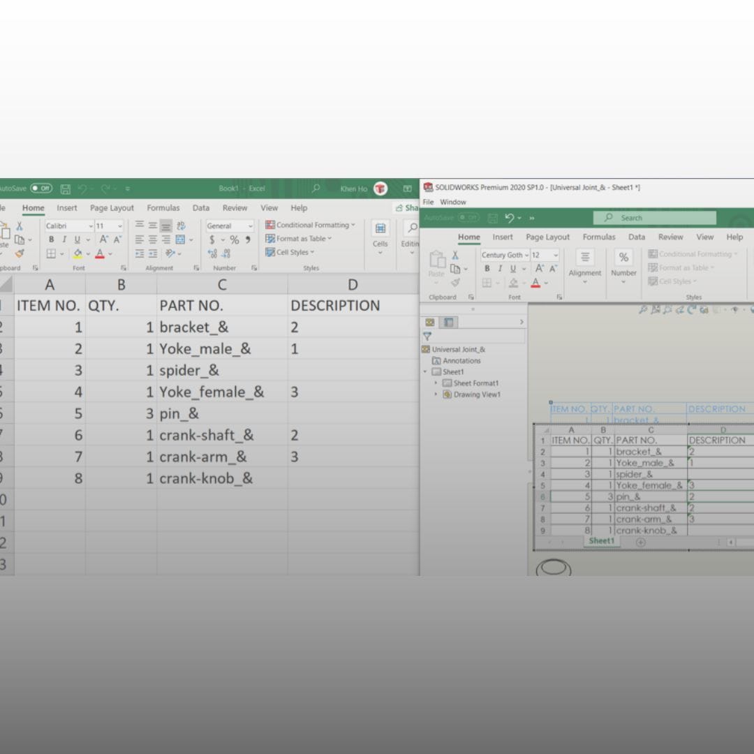 How to Easily Connect Your BOM Table to Microsoft Excel